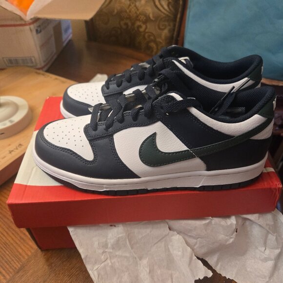 Nike | Shoes | Nike Dunks Navy Blue And Green | Poshmark